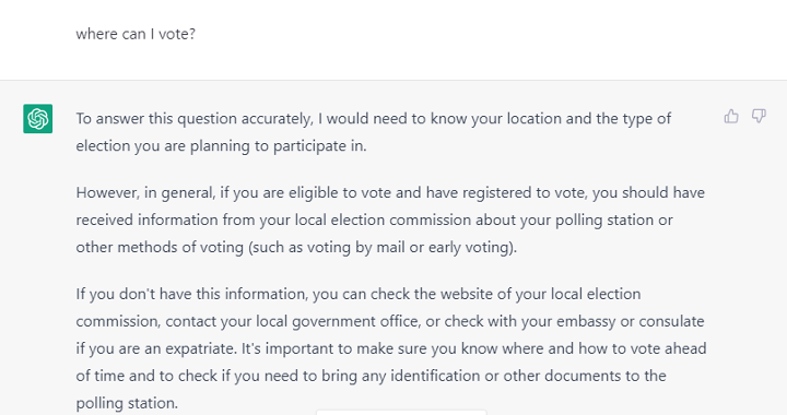 Can ChatGPT Help Prospective Voters Get the Information They Need?